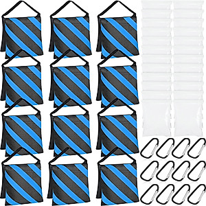 12 Packs Photography Weight Bags Photo Studio Filled Weight Bag Empty Heavy Sandbag Set for Photography Tripod Stand Light Stand Sports Outdoor Photo Video Studio Boom Brackets (Blue, Black)