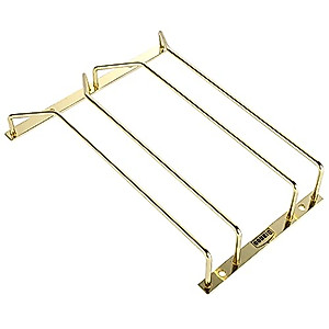 Dianoo 27.5cm Gold Wine Glass Rack Under Cabinet, Wine Glass Holder Under Shelf, Stemware Rack, Wine Glasses Storage Hanger, 2 Rows