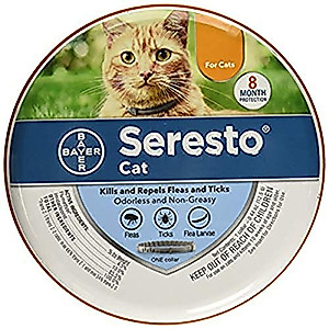 Bayer Animal Health Seresto Flea & Tick Collar for Cats, All Weights & Sizes, 8 Month Protection (3 Pack), Gray