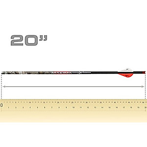 Carbon Express 52113 Maxima Hunter 20-Inch Fletched BuffTuff Plus Carbon Crossbolt with R2 Vanes, 6-Pack, Mossy Oak Treestand Pattern Black