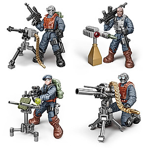 MEIEST SWAT Model Equipment Assembly Building Block Toys,8 PCS City Police Action Mini-figures with Multiple Military Weapons Accessories,Party Favors Set for Boys