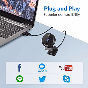 EMEET C950 Webcam for PC, 1080P Webcam with Microphone&Privacy Cover, Auto Light Correction, 70° FOV for Personal Use, Plug&Play Web Cam Protect Data, Perfect for Office Professionals&Remote Workers