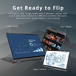 Lenovo IdeaPad Flex 5 16"" 2-in-1 2.5K IPS Touchscreen Laptop, Intel Core i7-1255U, 16GB RAM, 512GB SSD, Backlit Keyboard, Fingerprint Reader, Win 11 Pro, Storm Grey, 32GB Hotface USB Card, Gray