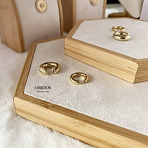 Obidos Cuff Earrings for Women 14K Gold Plated Ear Cuffs for Non Pierced Ears Cartilage Earrings