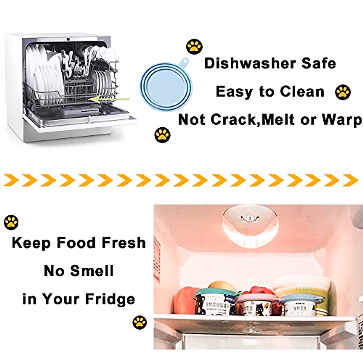 WAFJAMF Silicone Pet Can Covers,Dog Cat Food Can Lids and Spoons,Universal BPA Free,Fit Multiple Sizes Dishwasher Safe-3Pack