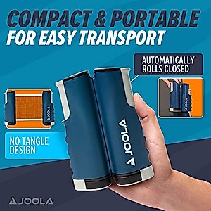 JOOLA Retractable Ping Pong Net With Clamps - Table Tennis Net Stretches 5.75' - Clamps on Table Up to 2” Thick - Optional Ping Pong Paddles and Balls