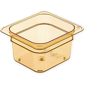 Carlisle FoodService Products 3088413 StorPlus High Heat Food Pan, 4" Deep, Sixth Size, Amber
