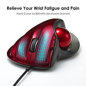 SANWA Wired Ergonomic Trackball Mouse, Computer Rollerball Mice, Laser ...