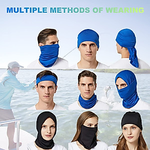 6 Pack Neck Gaiter Balaclava Bandana Gator Face Mask Scart Cover Breathable Sun Protection Headwear for Men Women (6 Pack Mix Color)
