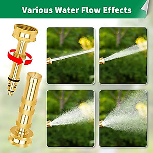 AUTOMAN Brass Hose Nozzle – High Pressure Jet Nozzles 3 Pack, Heavy Duty Sprayer for Garden Hoses, Adjustable Spray Gun,Solid Twist Water Hose Nozzle for Patio, Lawn, Car Wash, Extra 10 Rubber Washers