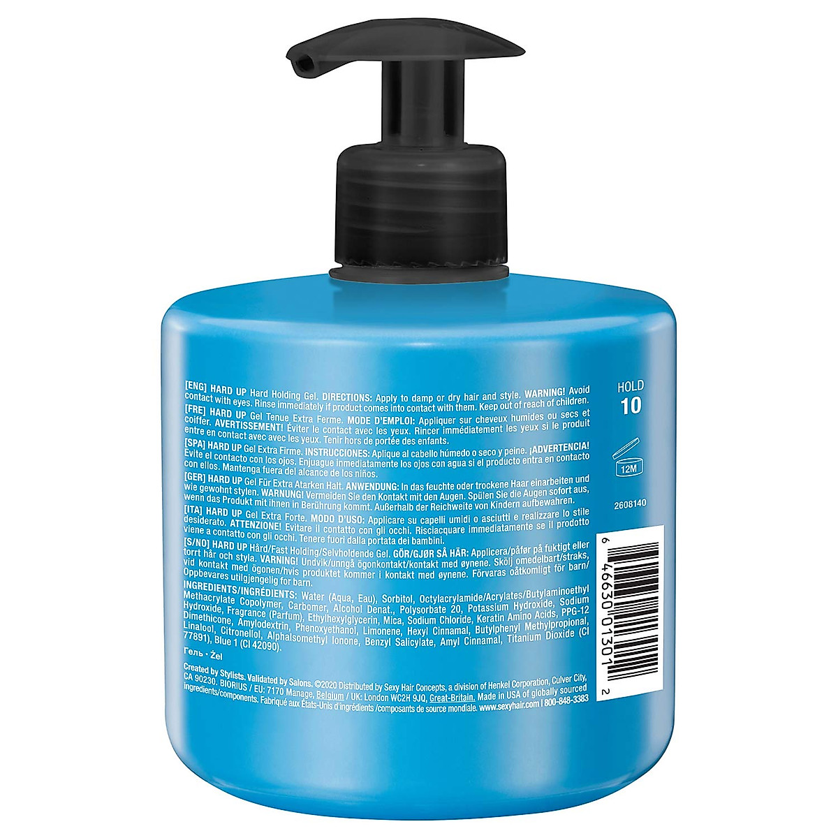 SexyHair Style Hard Up Hard Holding Gel, 16.9 Oz | Extreme Hold | Non-Flaking Formula | All Hair Types