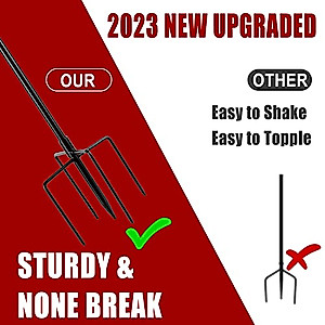 TaoTazon [2023 Newest 2 Packs Metal Garden Torches for Outside, 22oz Outdoor Metal Torch, Citronella Torches Lighting with 4-Prong Grounded Stake for Garden Patio Pathway