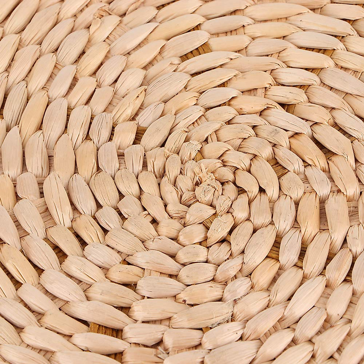 LIZEALUCKY Meditation Cushion, 11.8inch / 30cm Dia Straw Floor Seat Cushion for Deep Thought Leisure Round Shape Soft Pouf Light Yellow Knitted Tatami Cushion Easy to Clean