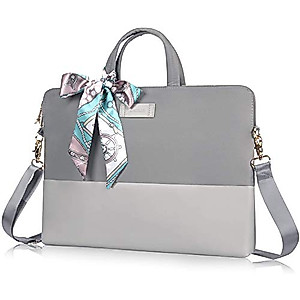 Laptop Bag for Women 13.3-Inch Carrying - Computer Bag Laptop Case Shoulder Slim Work Travel (Grey)