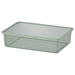 Ikea TROFAST mesh storage box, 42x30x10 cm, light green-grey