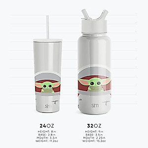 Simple Modern Star Wars R2D2 Water Bottle with Straw Lid Vacuum Insulated Stainless Steel Metal Thermos | Gifts for Women Men Reusable Leak Proof Flask | Summit Collection | 32oz R2D2