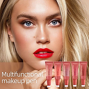 Paminify Blush Beauty Wand,Matte Face Blush Contour Wand with Cushion Applicator,Smooth Creamy Dewy Liquid Blush Wand,Blendable Blush Rouge Stick for Cheek,Cruelty-free,103 Rosa,Cool Pink