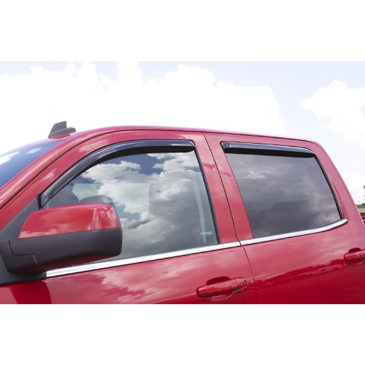 Lund 184536 Ventvisor Elite Side Window Defectors, 4-Piece Set for 2014-2018 Silverado & Sierra 1500; 2015-2018 Silverado & Sierra 2500 HD, 3500 HD | Fits Crew Cab