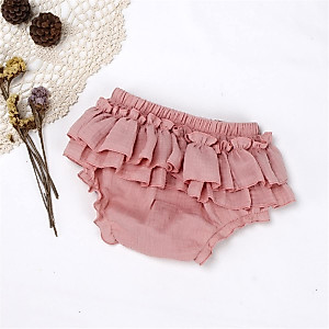 JELEUON 3 Pack of Little Baby Girls Boys Cotton Linen Blend Cute Bloomer Shorts 18-24 M