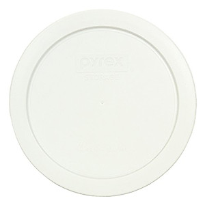 Pyrex (4) 7201 4-Cup Clear Glass Bowls & (4) 7201-PC 4-Cup White Plastic Storage Lids, Made in USA