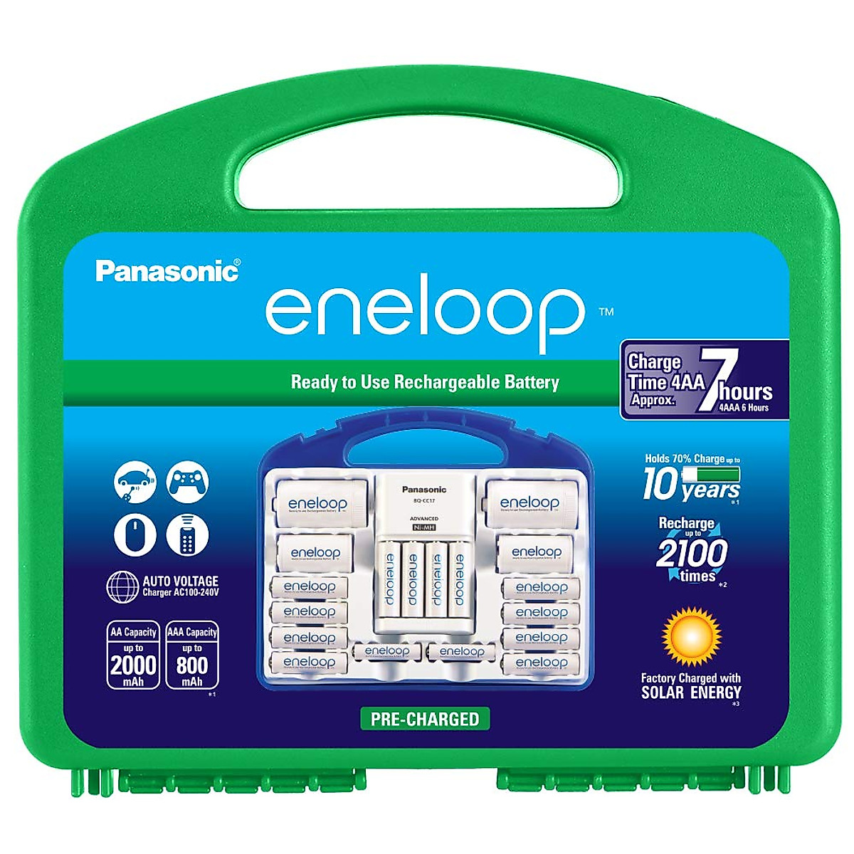 Panasonic eneloop Super Power Pack with Advanced Charger and 8 AAA Batteries