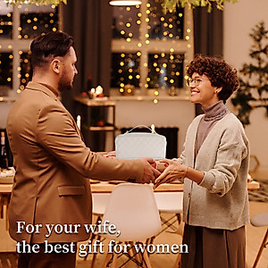 CELEDAS Cosmetic bag - check pattern cosmetic bag - waterproof portable skincare bag - large capacity cosmetic bag for women - with handle separator - white - fashion (White)