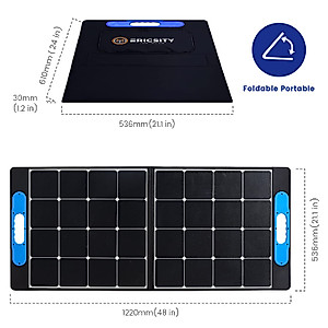 100w Solar Panel Portable, Ericsity Folding Solar Panel for Camping with SunPower Solar Panel Cells Portable Solar Charger Solar Panel for Power Station, Camping RV Hiking,Off-Grid Living or Backyard