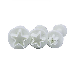 Star Small Fondant Plunger Cutter Set Cake Cookies Decorating Tool Mold-Tiny 3 Pieces（Mini）