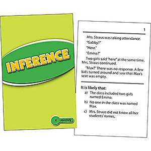 Edupress EP-3400 Inference Practice Cards, Level: 5.0 to 6.5, 0.75" Height, 3.79" Wide, 6.5" Length (52 Card per Package), Medium