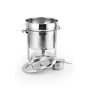 2 Pk 7qt Deluxe Marmite Soup Chafer With 2 6oz Stainless Steel Ladle And 2 Aprons