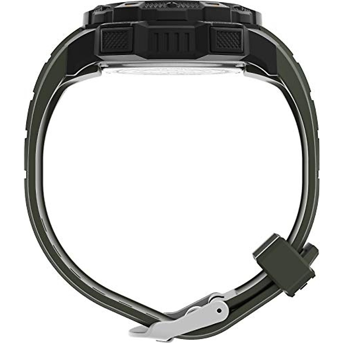 Timex Men's Expedition Base Shock 45mm Watch – Black Resin Case Green Resin Strap