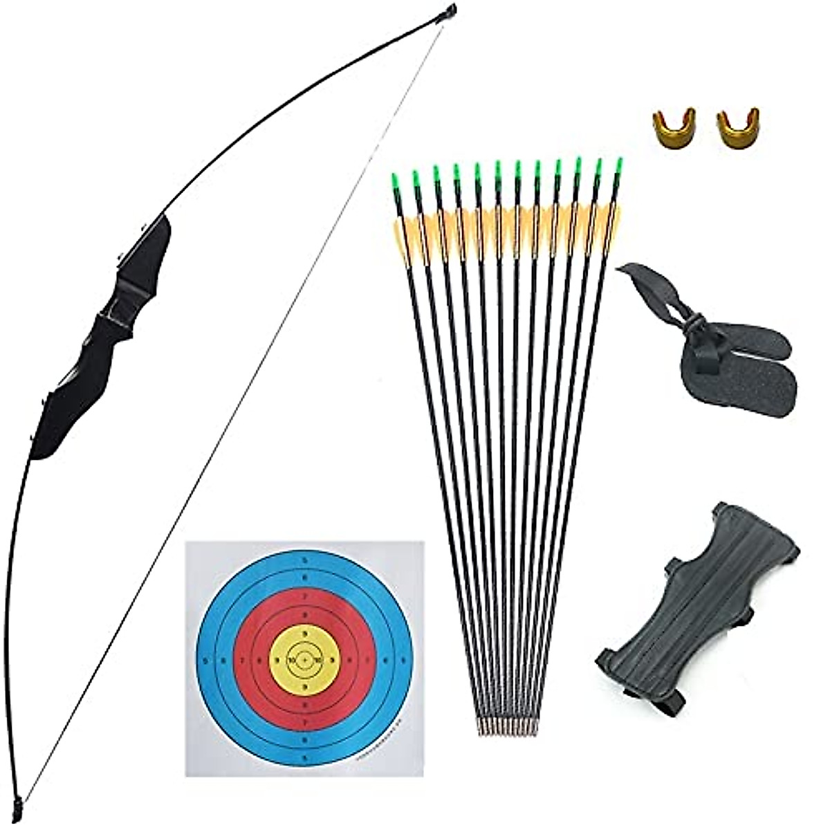 BZTANG Honor Archery Recurve Takedown Bow and Arrow Set 40lbs for Youth Adult Beginners Training Practice Wooden Straight Bow Longbow Kit