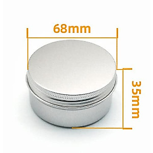 HadHfun 3 pcs 2 oz (Approx. 56.7 g) Round Metal cans Empty Aluminum cans Storage containers with Screw lids Empty Slide containers