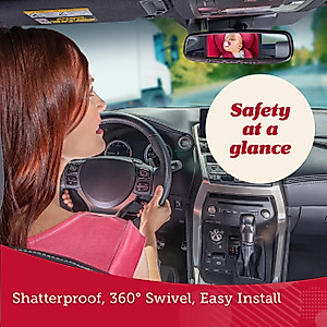 Lusso Gear Baby Car Mirror - Rear-Facing Infant Mirror for Car with Crystal Clear View - Secure Shatterproof Backseat Design, Black