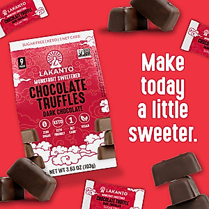 Lakanto Sugar Free Chocolate Truffles - Sweetened with Monk Fruit, Keto Diet Friendly, Vegan, 1 Net Carb, Creamy, Smooth, Delicious (Original - Pack of 1)
