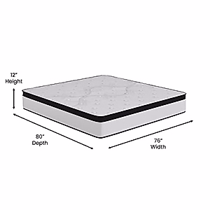 Taylor & Logan Linden 12" CertiPUR-US Certified Hybrid Pocket Spring Mattress in a Box with an Extra Firm Feel for Durable Support - King