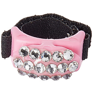 Thread Cutterz Patented Stainless Steel Ring Quick Thread, Yarn & Embroidery Floss Cutter with 3 Rows Clear Crystals - Pink