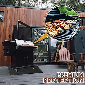 Calvana 65”x36” Multipurpose Fire-Resistant Mat - Large Composite Vinyl Grill Splatter Mat, Gym Equipment Mat, or Garage Floor Oil Mat - Protect all Surfaces from Grease and Oil - Very Easy to Clean