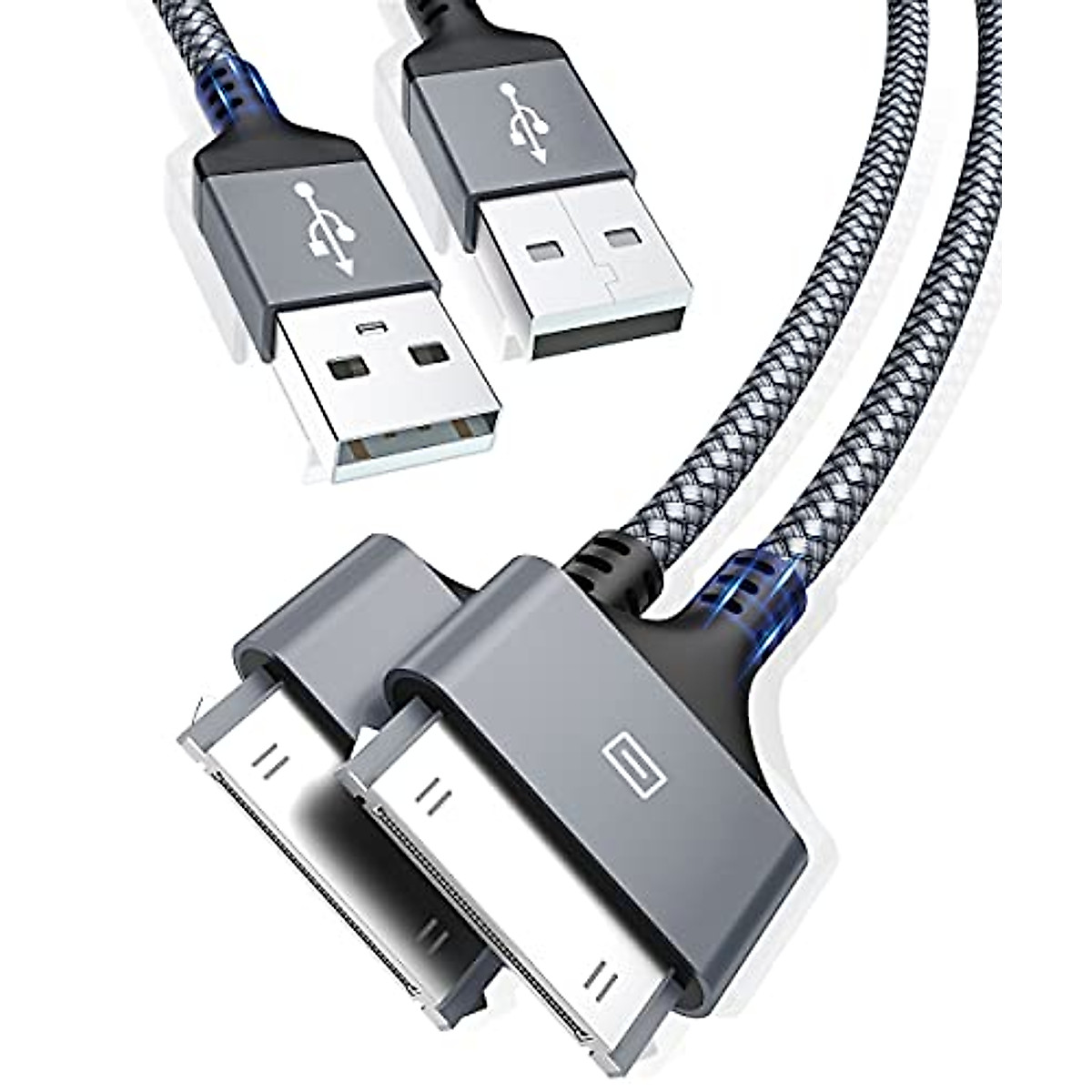 iPod Charger Cable 6.6FT 2PCS,AkoaDa Apple Certified 30Pin Charger USB Sync Cable,USB iPad 2 Charger High Speed Sync Charging Cord Cables for iPhone 4 4s 3G 3GS iPod Classic iPad 1 2 3 iPod Touch Nano