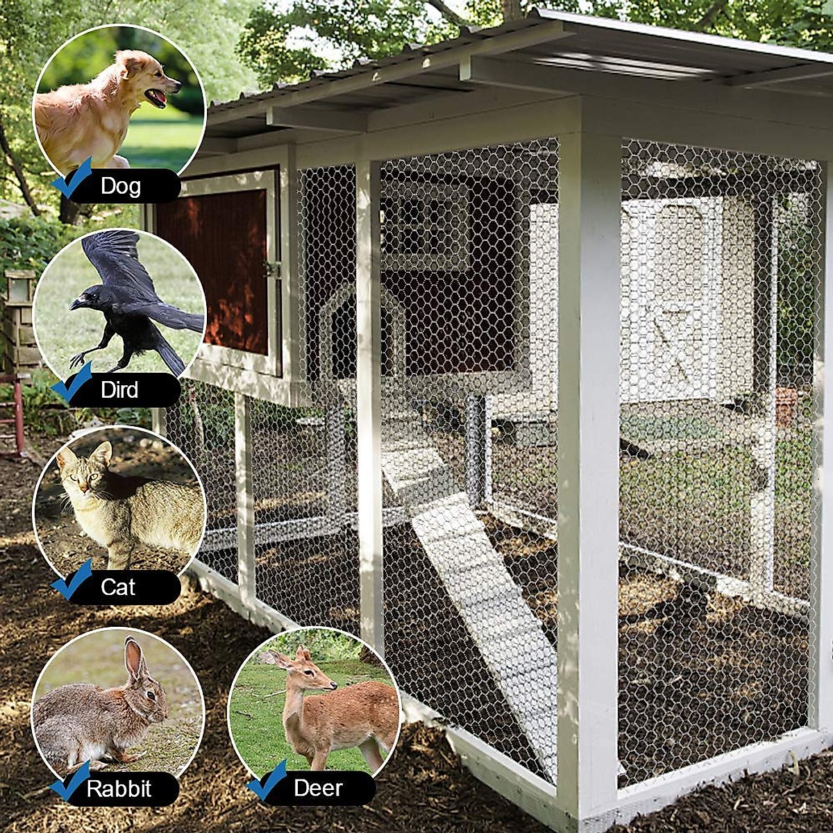 Fencer Wire 20 Gauge Galvanized Poultry Hex Netting with 2 inch Mesh