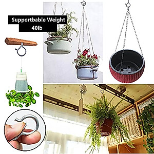 TAIHUIMY 16 Pack Q-Hanger Hooks for Outdoor String Lights, Eye Hooks Screw Christmas Rope Light Clips, Wall Cabinet Ceiling Hooks with Safety Buckle for Wire Party Light Plants Wind Chimes