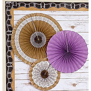 Shabby Chic Burlap Hanging Paper Fans