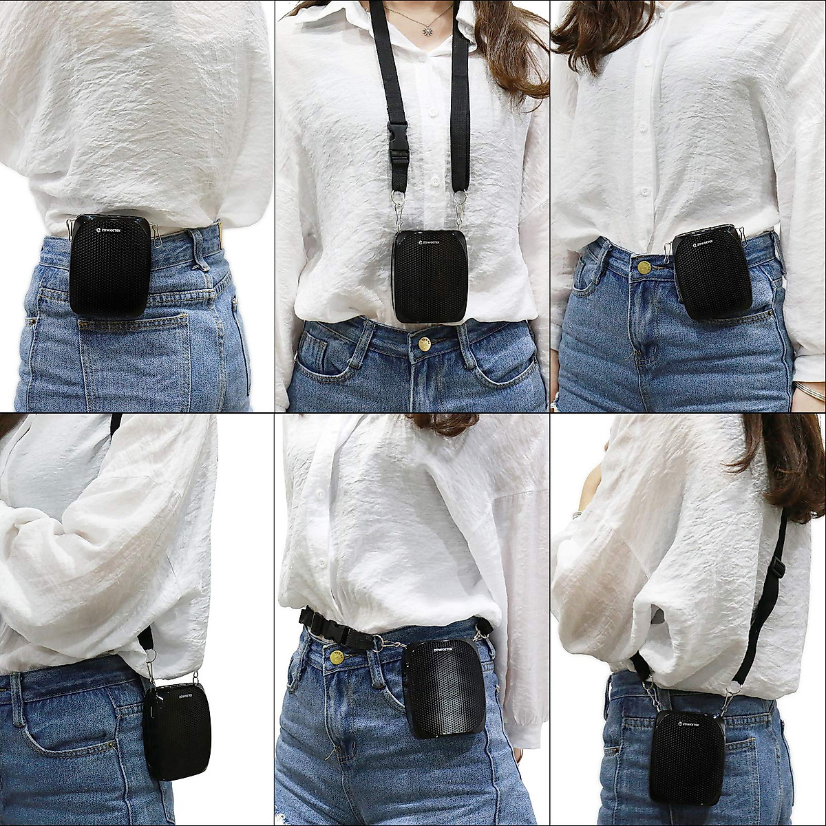 ZOWEETEK ZW-Z258 Portable Rechargeable Mini Voice Amplifier for Teachers with Wired Microphone Headset and Waistband,Supports MP3 Format Audio for Singing,Training,Speech,Tour Guide,Power Amplifiers