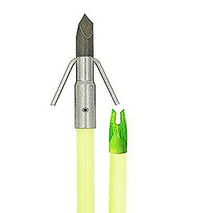 Muzzy Classic Chartreuse Fiberglass Bowfishing Fish Arrow with Nock Installed, Gar Point GREEN