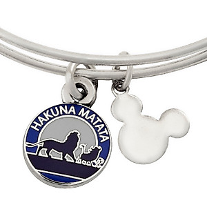 Disney Parks Lion King Hakuna Matata Charm Bangle Alex & Ani Silver New W Tags