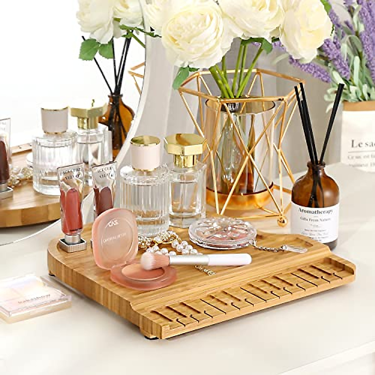 Piano Music Gifts for Music Teachers - Piano-Shaped Decorative Tray, Music Decor Gifts for Women, Music-Themed Gifts for Music Lovers, Musician Gifts, Perfume Tray, 9.85 "x9.85 x1.3, Bamboo