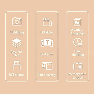 SHENGAO 2.4 Inch IPS Screen Video Digital Camera Birthday Gift Full HD Photo Digital Camera Kids Digital Camera with Print Paper