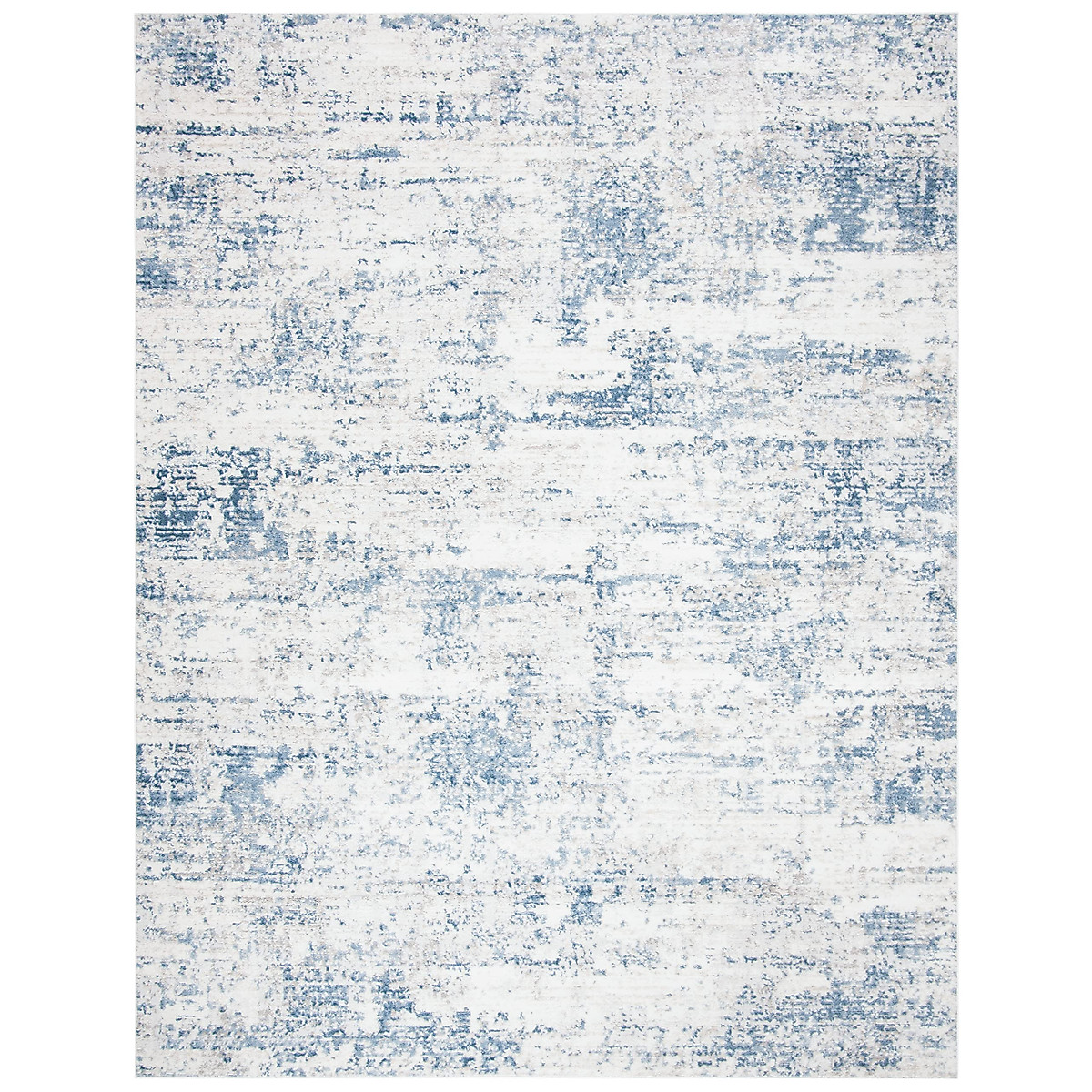 SAFAVIEH Amelia Collection Area Rug - 8' x 10', Ivory & Blue, Modern Abstract Design, Non-Shedding & Easy Care, Ideal for High Traffic Areas in Living Room, Bedroom (ALA700A)