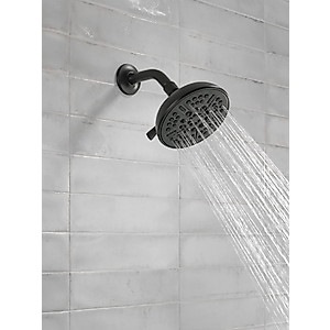 Delta Faucet 8-Spray Touch-Clean Matte Black Shower Head, Delta Shower Heads, Showerhead, Shower Head Black, 2.5 GPM Water Flow, Matte Black 75898BL