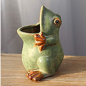 MONMOB Ceramic Frog Shaped Plant Pot/Bonsai Pot/Flower Pot/Succulent Planter Multipurpose Pot